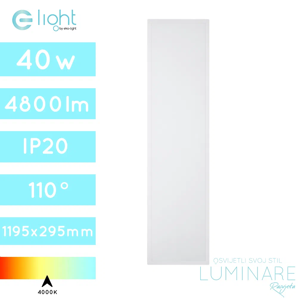 LED PANEL 40W 120x30 4000K - LUMINARE Rasvjeta